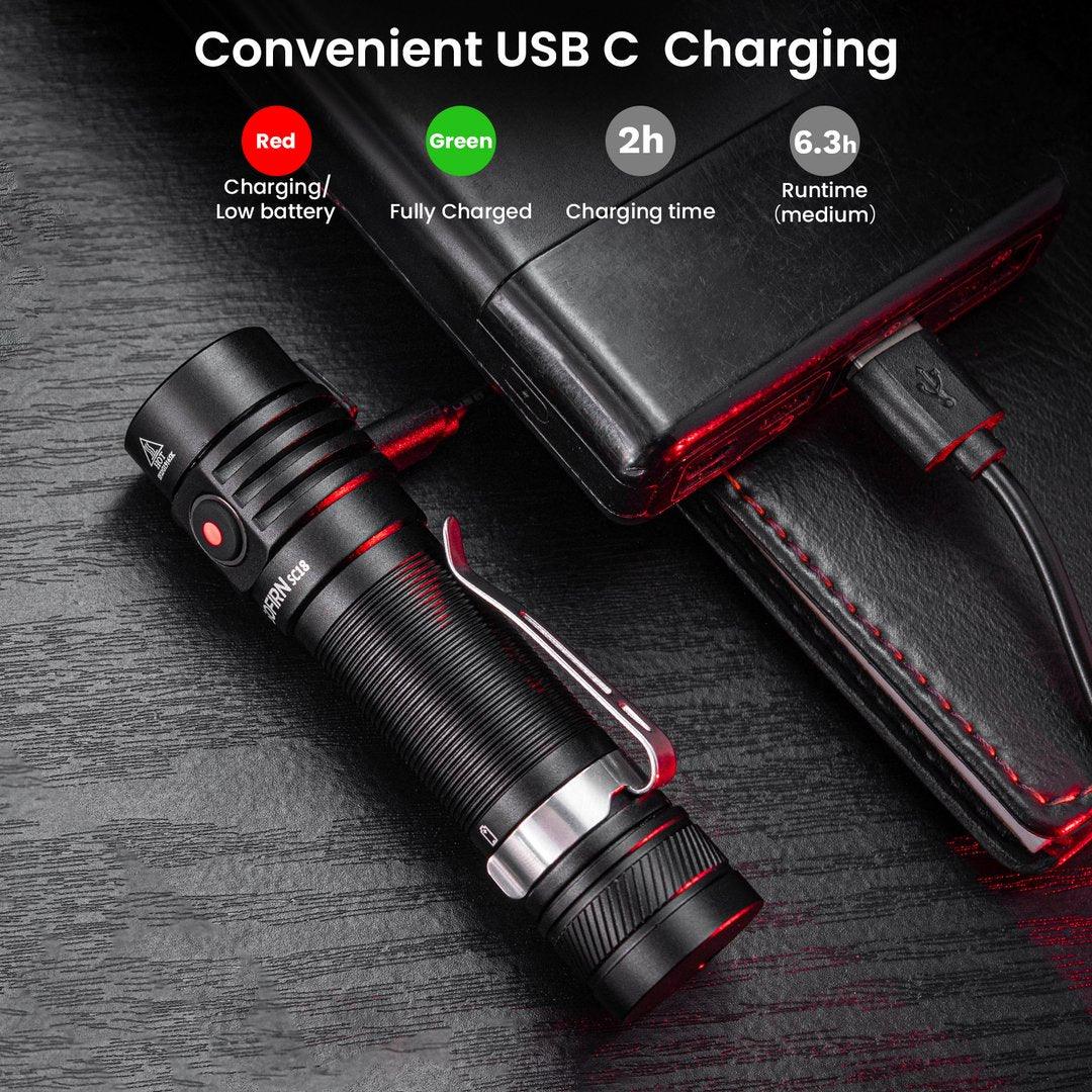 Sofirn SC18 LED Torch Rechargeable 1800lm Flashlight Super Bright ...
