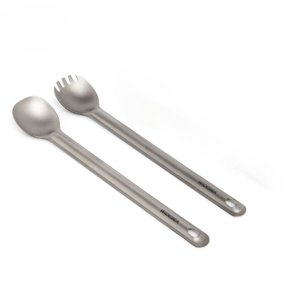 Titanium Spork & Spoon Set: Ultralight Cutlery for Campers | Widesea ...