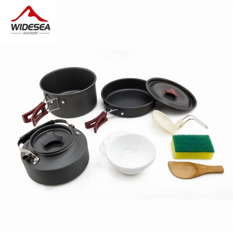 Widesea Camping Cookware Set Outdoor Pot Tableware Kit Cooking Water ...